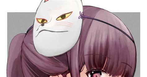 イラスト 狐面と女の子 スバジュのイラスト Pixiv