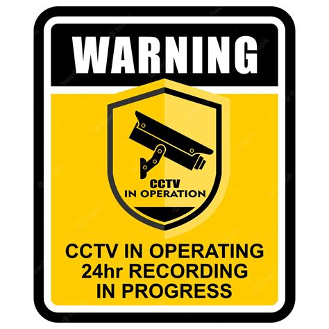 Premium Vector A Warning Sign That Says Cctv In Operating 24 Hours