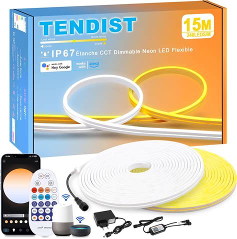 TENDIST 15M Striscia LED Neon Flessibile WiFi IP67 Impermeabile