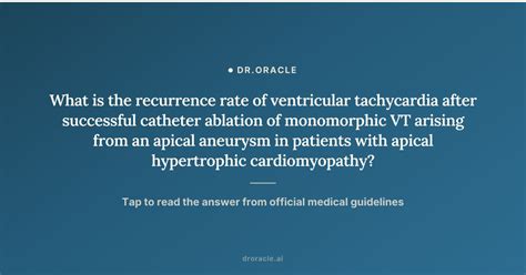 What Is The Recurrence Rate Of Ventricular Tachycardia After Successful