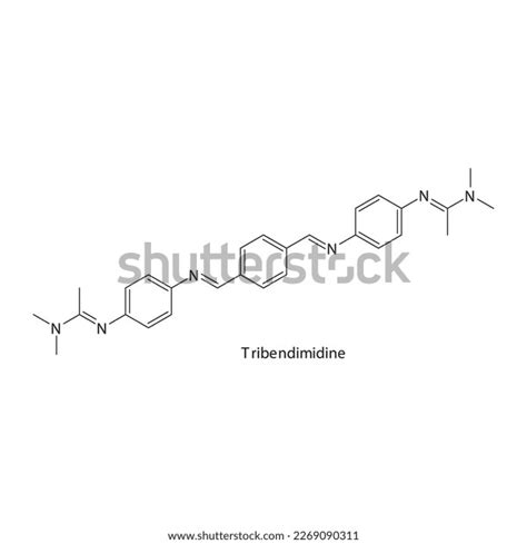 Tribendimidine Flat Skeletal Molecular Structure Anthelmintic Stock