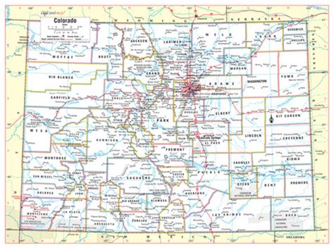 Colorado State Large Print Wall Map Coolowlmaps
