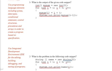 Solved 1 What Is The Output Of The Given Code Snippet Ose