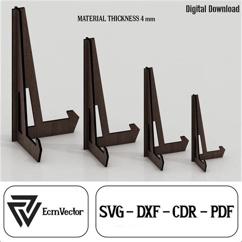 Laser Cut Easel Stand 4 Sizes 4mm Material Digital Download Etsy