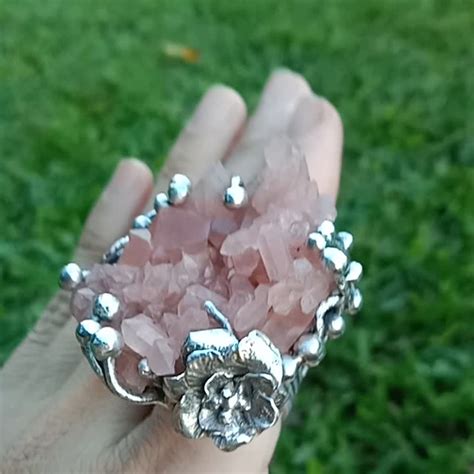 Love Rose Quartz Silver Ring Light Of