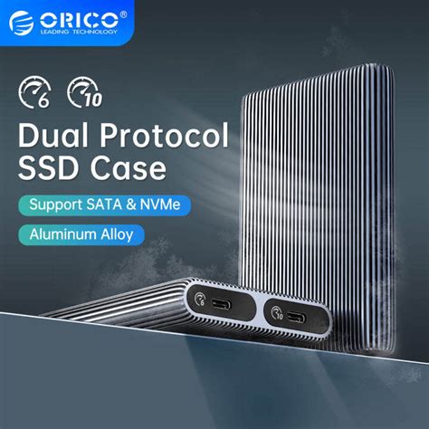 Orico Dual Bay Aluminum M2 Nvme Ssd Enclosure Usb31 Gen2 10gbps For M