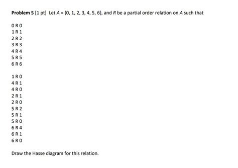 solved problem 5 [1 ﻿pt] ﻿let a {0 1 2 3 4 5 6} ﻿and r ﻿be