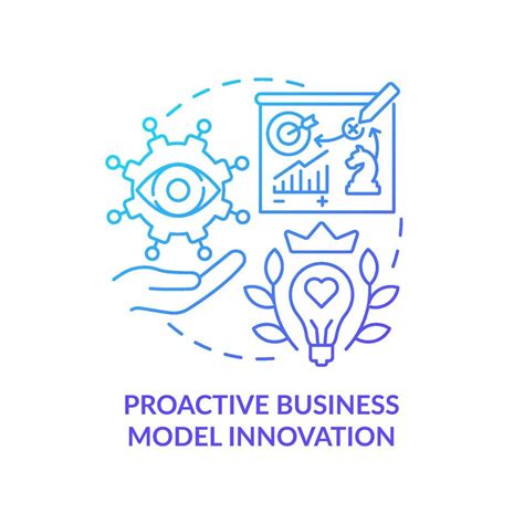 Proactive Business Model Innovation Blue Gradient Concept Icon Future Innovation Concept