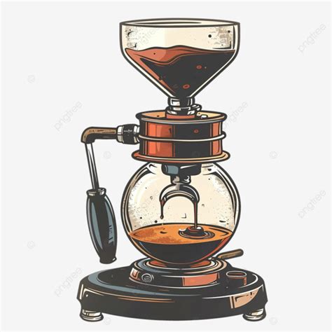 사이펀 커피 메이커 만화를 마셔라 마시다 사이펀 커피 Png 일러스트 및 이미지 에 대한 무료 다운로드 Pngtree