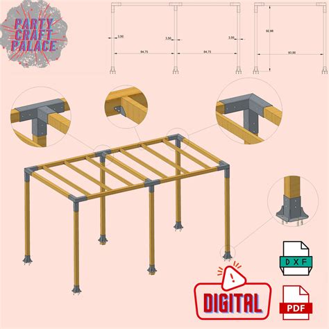 Diy Pergola Plans For Party Decor V1 Build Your Own 180x100xh100