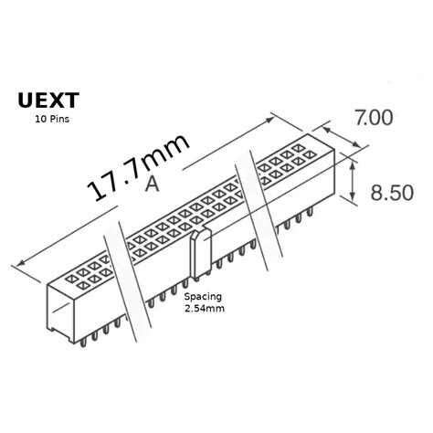 Uext Idc Connector To Pcb 2x5 254mm