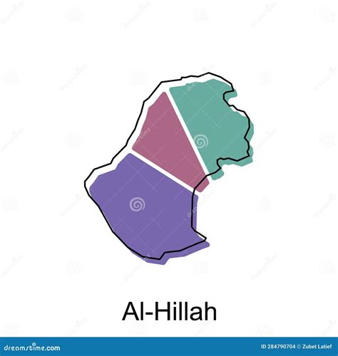 Vector Map Of Al Hillah Colorful Modern Outline High Detailed Vector