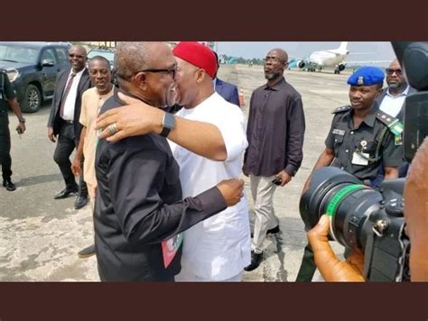 Hope Uzodimma Receives Peter Obi At Airport Pictures Politics Nigeria