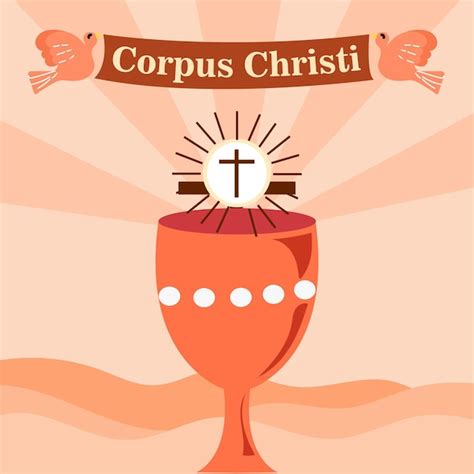Corpus Christi Hand Drawn Vector Illustration Arrière Plan Avec Jésus