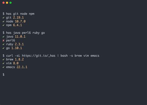 Has Checks Presence Of Various Cli Tools And Their Versions On The