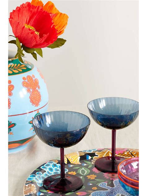La Doublej Set Of Two Murano Glass Champagne Coupes Net A Porter