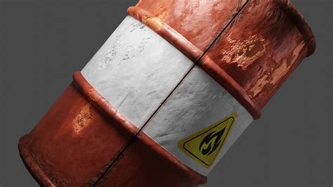 3d Model Explosive Barrel Game Ready For Aaa Games Vr Ar Low Poly