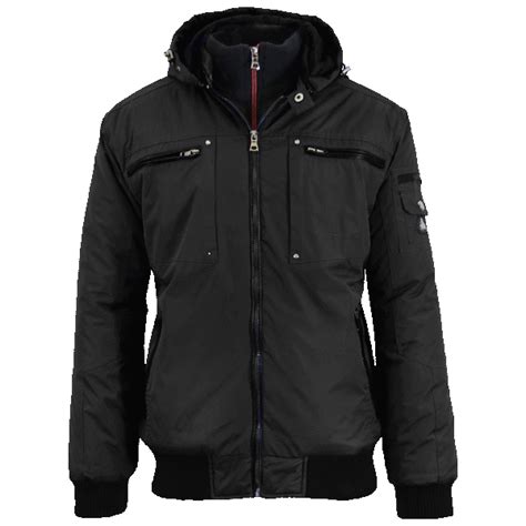 Mens Heavyweight Tech Jacket With Detachable Hood