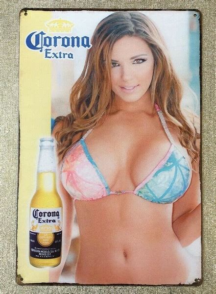 Corona Extra Beer Pin Up Girl Metal Wall Vintage Tin Sign Poster