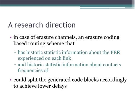 Ppt Erasure Coding Based Routing For Opportunistic Networks