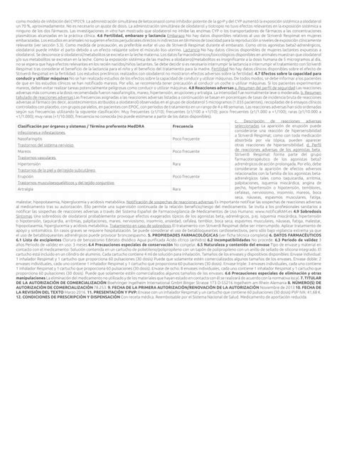 PDF FICHA TÉCNICA SPIOLTO RESPIMAT Avances En Los agonistas beta adrenérgicos de