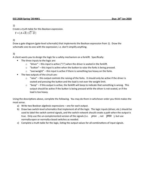 2020sp20 Hw1 The First Homework Assignment Of The Course Ece 2020