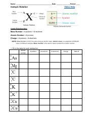 2B Isotopic Notation Handout Pdf Name Date Period Isotopic Notation Video Help Useful