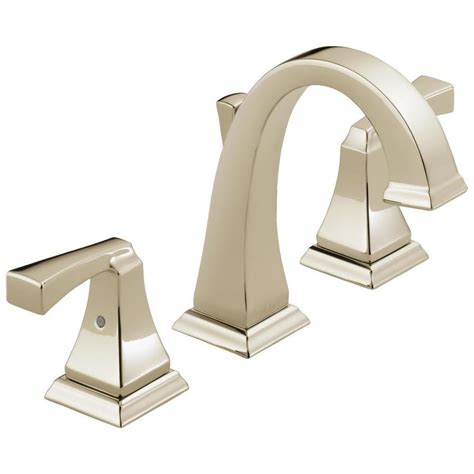 Delta Dryden Polished Nickel 2 Handle Widespread Watersense Bathroom