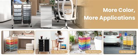 15 Drawer Utility Rolling Organizer Cart Multi Use Storage Costway
