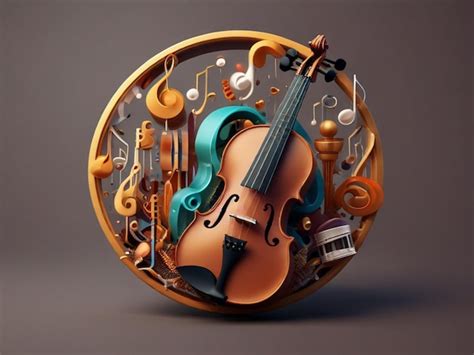 Premium Photo 3d Illustration Round Shape Of Music Instruments With