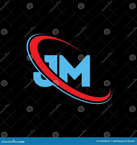 Jm J M Letter Logo Design Initial Letter Jm Linked Circle Uppercase