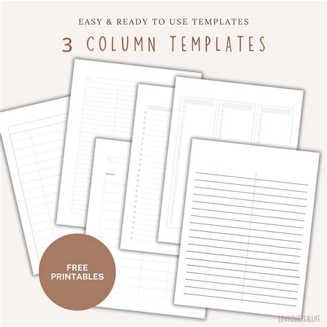 Organize Your Life With These Free 3 Column Templates ⋆ Love Our Real Life