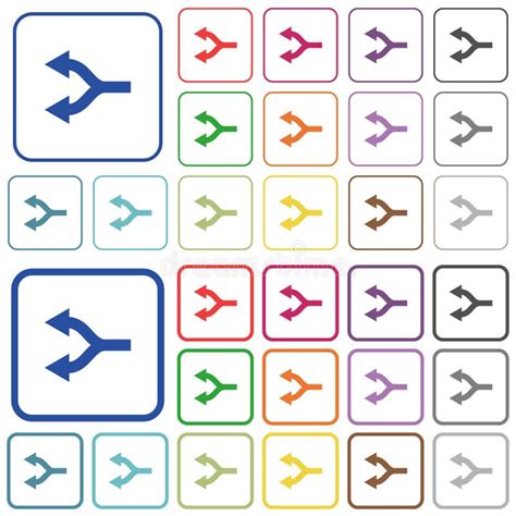 Split Arrows Left Outlined Flat Color Icons Stock Vector Illustration Of Choose Arrows 204260631
