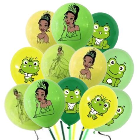 Pack 12 Globos Látex La Princesa Y El Sapo Princesa Tiana Tu Fiesta A Un Click