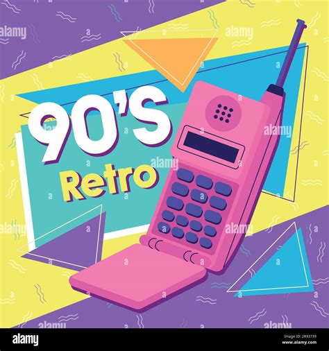 Isolated Mobile Phone Nostalgic Retro Background Vector Stock Vector