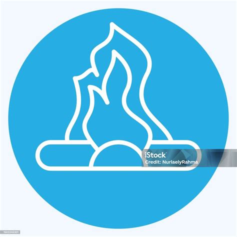 Ikon Api Unggun Terkait Dengan Simbol Prasejarah Gaya Mata Biru Desain