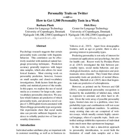 Personality Traits On Twitter—or—how To Get 1500 Personality Tests In