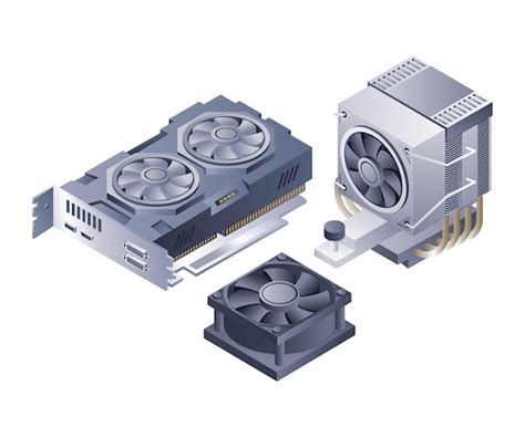 Premium Vector Vga With Gaming Processor Infographic 3d Flat