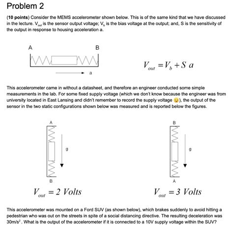 Solved Problem 2 10 Points Consider The Mems Accelerometer