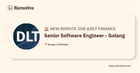 Hiring Senior Software Engineer Golang Dlt Finance