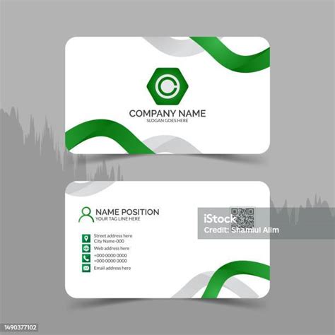 Desain Template Kartu Bisnis Yang Bersih Dan Bergaya Ilustrasi Stok