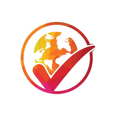 Conception De Logo Vectoriel De Vérification De Globe Coche Et
