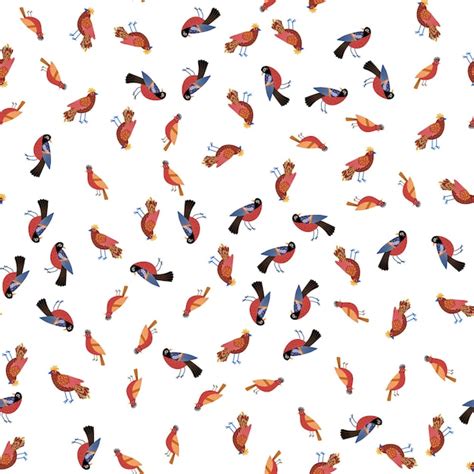 Premium Vector Seamless Pattern With Birds Decorative Flowers Pattern With Stylized Birds