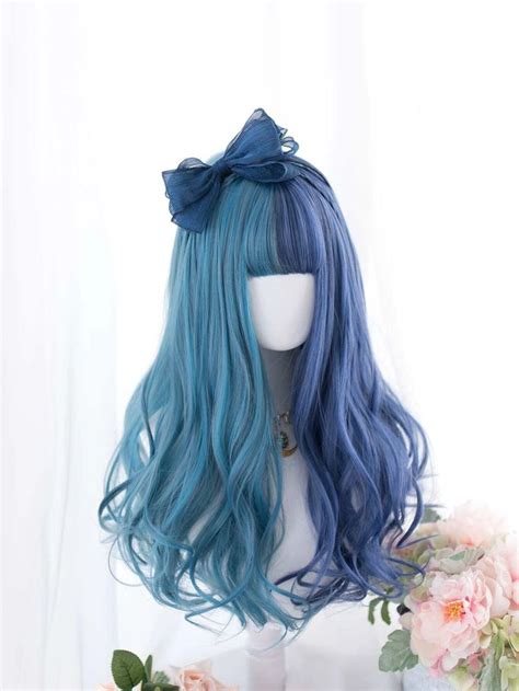 Is That The New Colorblock Natural Curly Wig With Bangs Kawaii