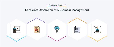 Corporate Development And Business Management 25 FilledLine Icon Pack