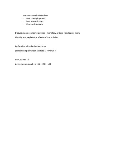 Macroeconomic Objectives Pdf Business Social Science