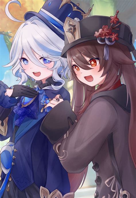 Hu Tao And Furina Genshin Impact Drawn By Engasakisakura Danbooru