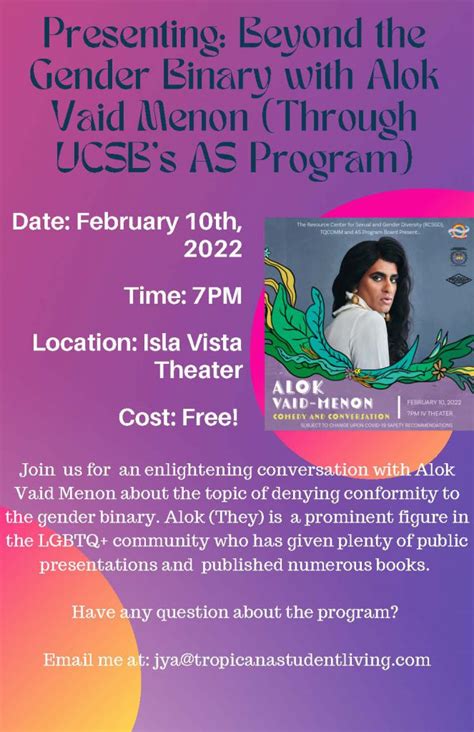 Presenting Beyond The Gender Binary With Alok Vaid Menon Tropicana