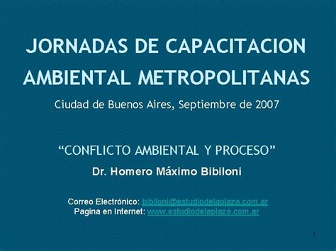 JORNADAS DE CAPACITACION AMBIENTAL METROPOLITANAS Ciudad De Buenos
