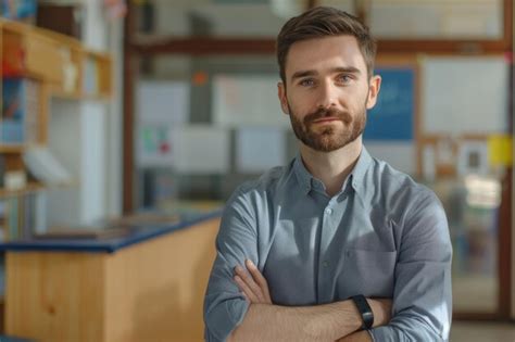 Premium Photo Male Teacher At School Generative Ai